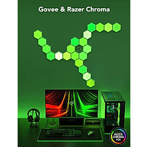 Govee Glide Hexa Light Panels, RGBIC LED Hexagon Wall Lights, Wi-Fi Smart Home Decor Creative Lights with Music Sync, Works with Alexa Google Assistant for Living Room, Bedroom, Gaming Rooms,10 Pack