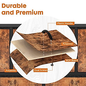 Sweetcrispy Rustic Brown Kids, 5 Dresser Chest Bedroom, Metal Frame and Wood Top for TV Stand up to 45 inch with Fabric Storage Drawer Units for Living Room