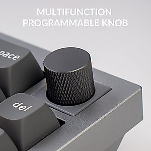 Keychron Q2 Wired Custom Mechanical Keyboard Knob Version, 65% Layout QMK/VIA Programmable Macro with Hot-swappable Gateron G Pro Brown Switch Double Gasket Compatible with Mac Windows Linux (Grey)