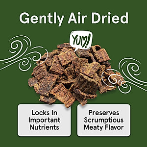 Real Meat Dog Treats - 4oz Bag of Bite-Sized Air-Dried Beef Jerky for Dogs - Grain-Free Jerky Dog Treats Made up of 95% Human-Grade, Free-Range, Grass Fed Beef - All-Natural High Protein Dog Treats