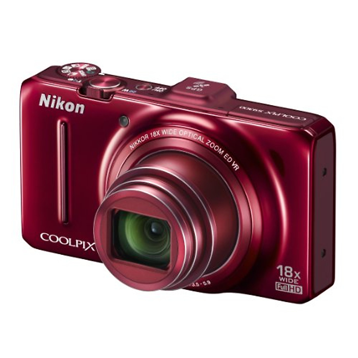 Nikon Coolpix S9300 16.0 MP Digital Camera - Red