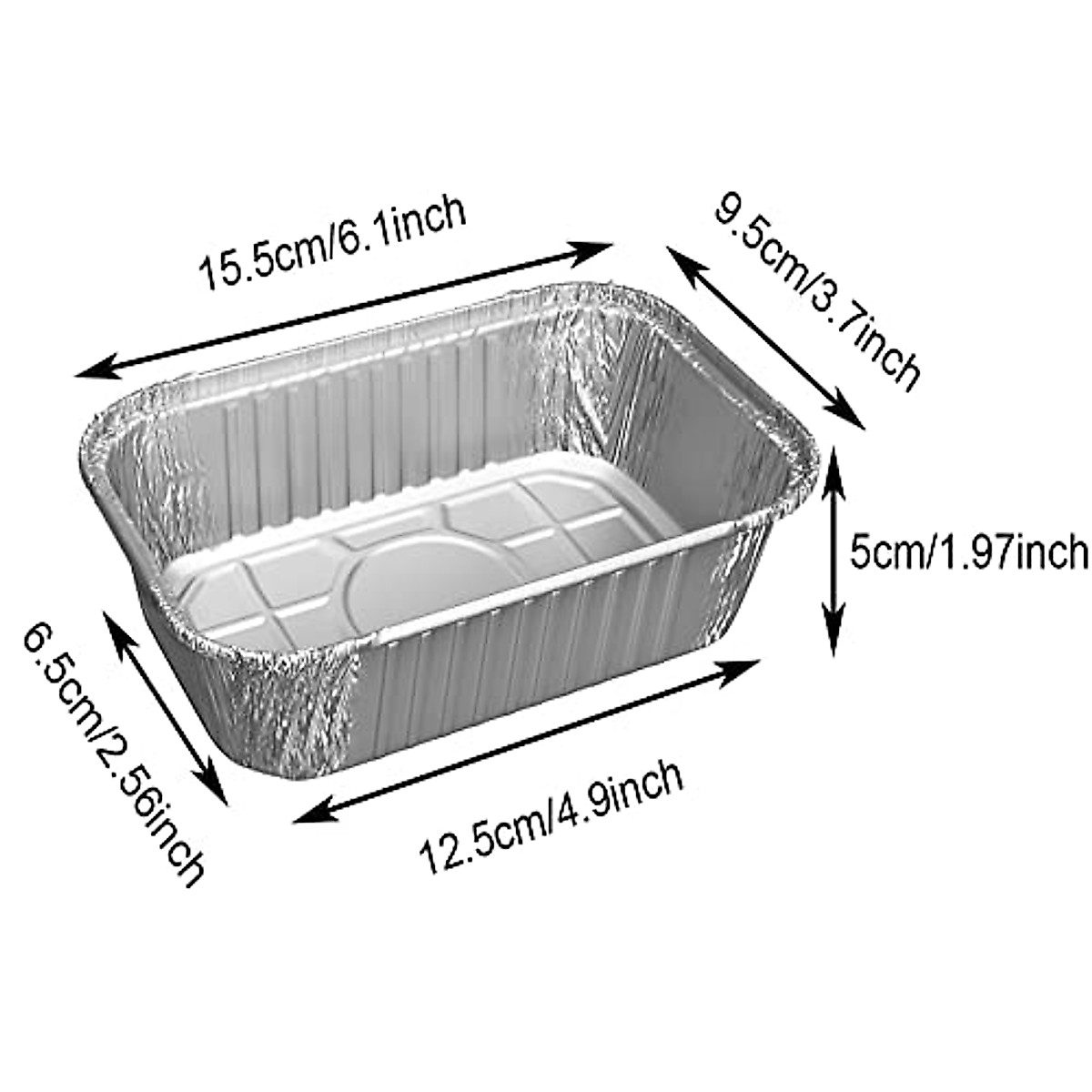 WANBAO 50 Pack Foil Bread Pan Disposable Aluminum Loaf Pans 1lb for Baking, Food Storage & Takeout, 6" X 3.5" X 2"