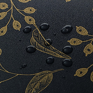 Heroad Peel and Stick Wallpaper Dark Blue Contact Paper Gold Floral Wall Paper Modern Boho Removable Contact Paper for Cabinets Drawers Bedroom Self Adhesive Vinyl Papel Tapiz para Pared 118" x 17.3"