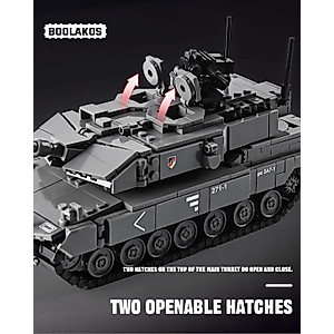 BOOLAKOS Leopard 2A7+ Tank Building Block, Military Army WW2 Tank Model Kit, Construction Set Gift Giving Toys for Teens and Adult (898 PCS)