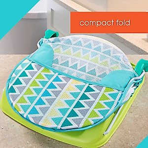 Summer Deluxe Baby Bather (Triangle Stripes) – Bath Support for Use in the Sink or Bathtub – Includes 3 Reclining Positions