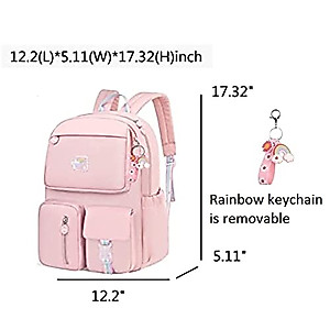 Kawaii Girls Backpack for School Aesthetic School Bag Bookbag for Elementary Students