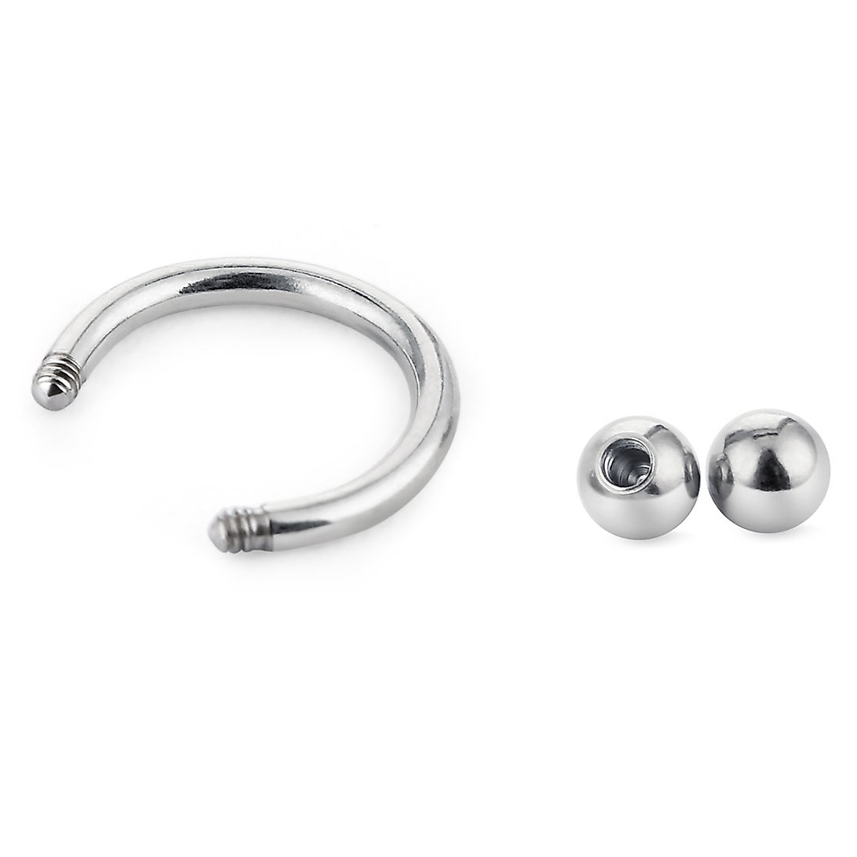 Cottvott 10pcs 14G 16G Stainless Steel Horseshoe Hoop Rings Ear Eyebrow Nose Septum Nipple Piercing 6-14mm (10pcs ball 14G*6 * 3)
