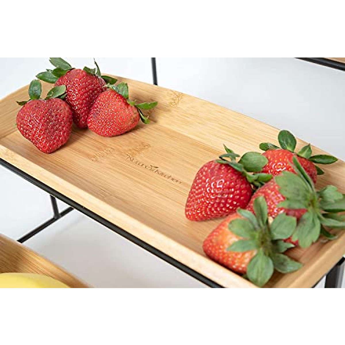 Nature's Kitchen Bamboo Wood Serving Tray Set for Dessert Coffee Appetizers, 3 Pack of 12 x 5.75 Inch Serving Platters