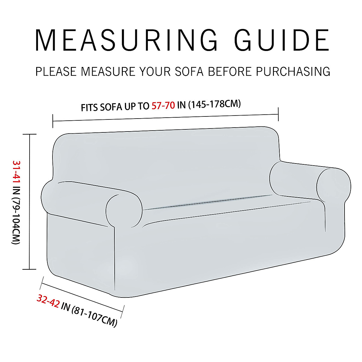 1 Piece-Love Seat/2 Seater Sofa Slipcover Polyester Spandex Jacquard Fabric Stretchable Home Motel Resort Rentals and Commercial use, Fits Back of Furniture from 57 to 70 inch Wide, Coffee Color