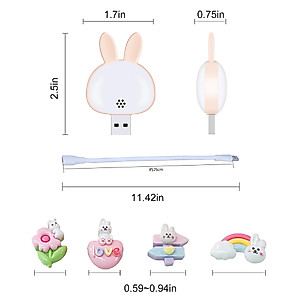 ESPETIO Smart Voice USB Reading Lamp,Mini Night Light for Laptop Keyboard, 3 Color Temperature 360° Flexible Gooseneck Desk Lamp for Bedroom Nursery Kids Room Study Office