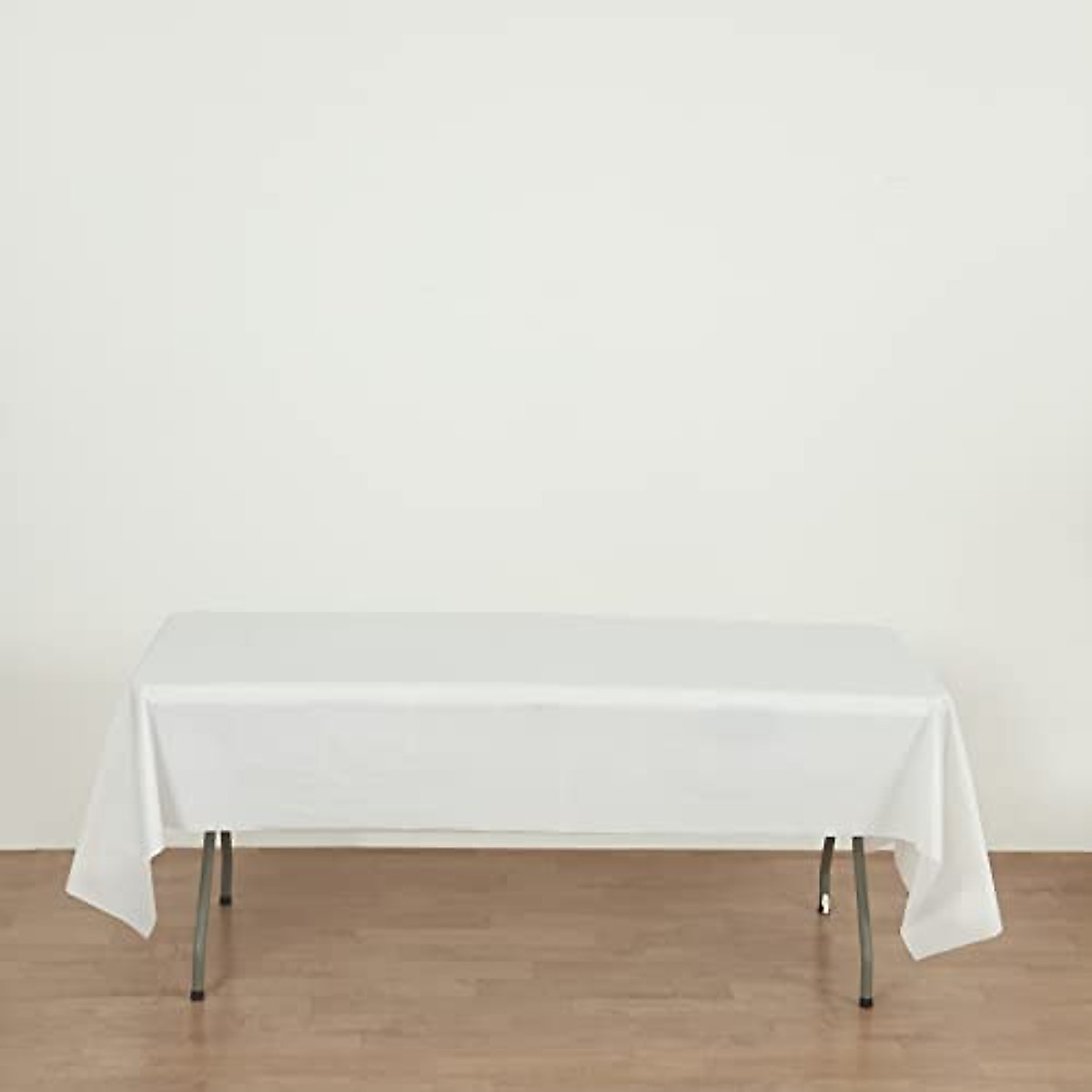 Evershine (12-Pack Heavy Duty Plastic Table Covers Tablecloth (Reusable) (Rectangle 54" X 108", White)