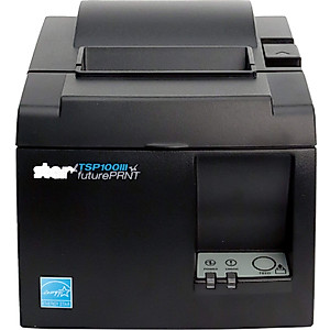 Star Micronics TSP143IIIBi Bluetooth Thermal Receipt Printer for iOS, Android, and Windows with Auto-cutter and Internal Power Supply - Gray (Renewed)