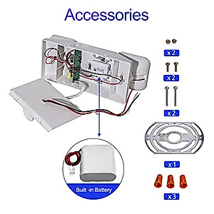 TANLUX LED Emergency Lights with Battery Backup, Two Head Adjustable Commercial Emergency Lights, UL Listed, AC 120/277V, Hardwired Emergency Exit Light Fixtures for Business - 1 Pack(White)