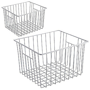 iPEGTOP 2 Pack Large (15.7 x 9.4 Inch) Freezer Cabinet Storage Shelf Rack & Deep Refrigerator Freezer Baskets.