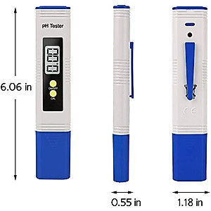 Pesonder PH Meter, Digital PH Meter 0.01 PH High Accuracy Water Quality Tester with 0-14 PH Measurement Range for Household Drinking, Pool and Aquarium Water PH Tester Design with ATC, Blue