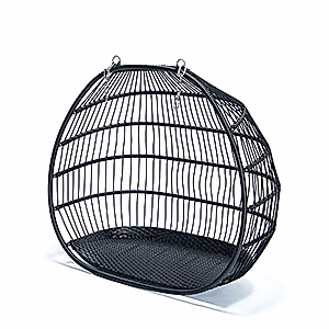 LeisureMod Wicker 2 Person Double Folding Hanging Egg Swing Chair (Beige)