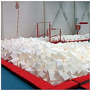 Foamma White Foam Pit Cubes/Blocks 8” x 8” x 8” 10 Pack for Gymnastics, Freerunning and Parkour Courses, Skateboard Parks, BMX, Trampoline Arenas
