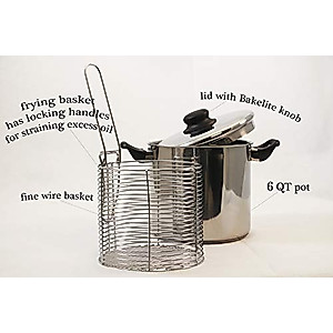 Excelsteel 6 Quart Stainless Steel Stove Top Deep Fryer