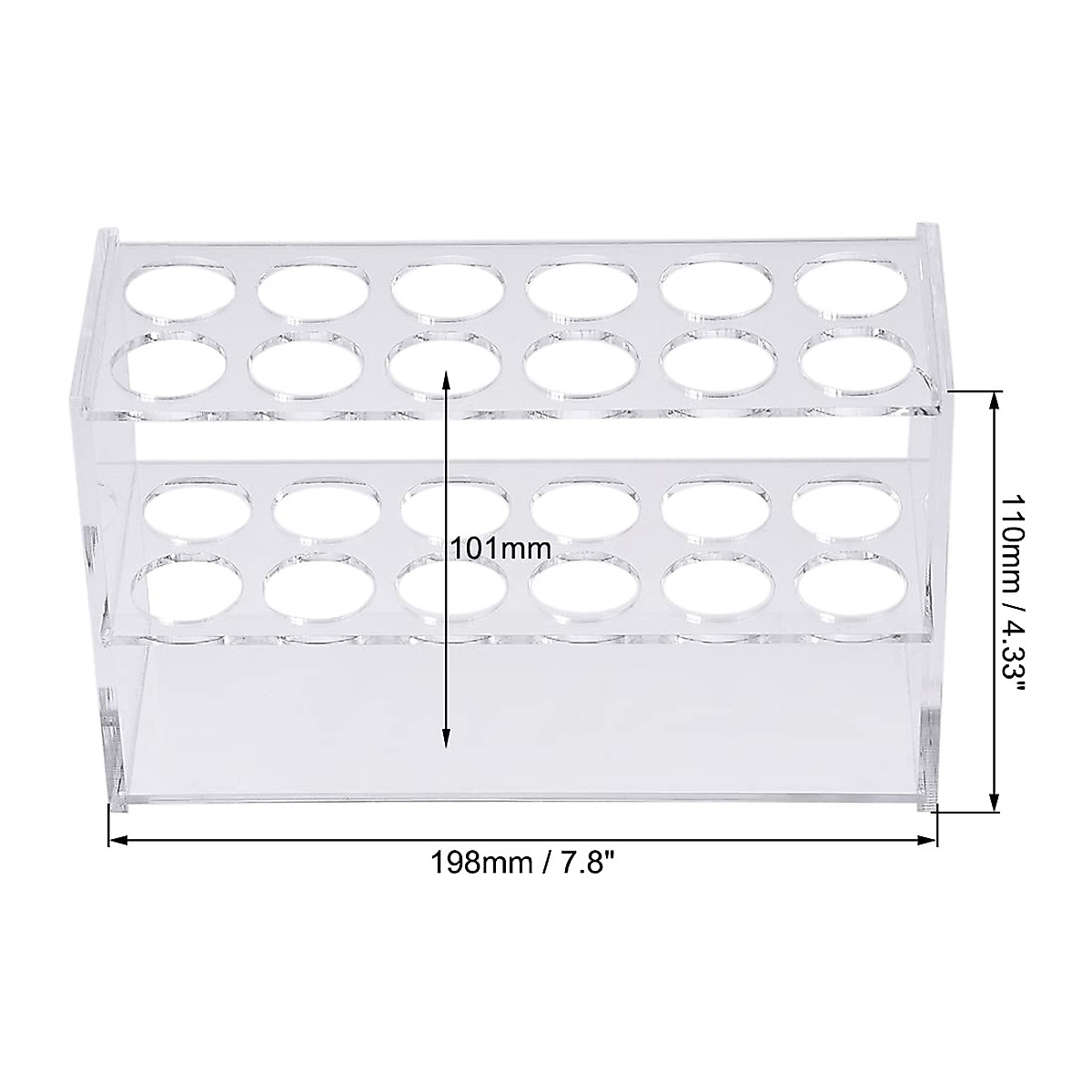 uxcell Acrylic Test Tube Holder Lab Stand Rack 2x6 Wells for Centrifuge Tubes Clear