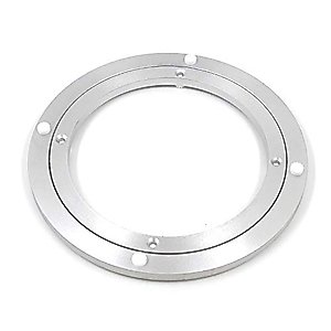 Geesatis Table Turntable Accessories 1 PCS Metal Lazy Susan Hardware Rotating Turntable Bearing Round Swivel Plate, Smooth Swivel Plate for Kitchen Base Turn Dining Table, Heavy Loads, Silver, 8 inch
