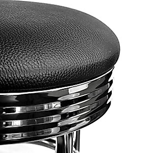 Trinity Chrome Swivel Barstool, 29-Inch, Black