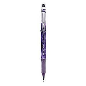 PILOT Precise P-700 Gel Ink Rolling Ball Stick Pens, Marbled Barrel, Fine Point, Purple Ink, 12-Pack (38621)