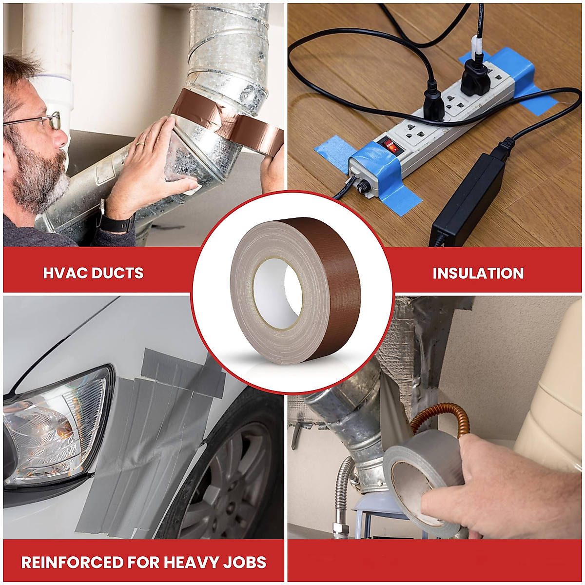 GGR Supplies T.R.U. CDT-36 Industrial Grade Duct Tape. Waterproof and UV Resistant. Multiple Colors Available. 60 Yards. (White, 1/2 in.)