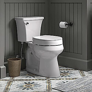 KOHLER Hyten Elevated Quiet-Close Round-Front Toilet Seat, White