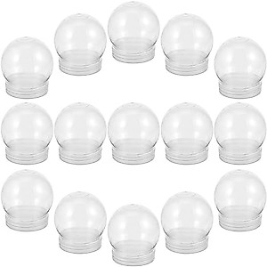 BESTOYARD 15 Pack 4 inch Snow Globes DIY Snow Globes Clear Plastic Water Globe with Screw Off Cap Water Globe Jar for DIY Crafts Christmas Home Decoration Snow Globe Kit