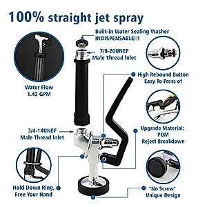 MaxSen Commercial Faucet with Sprayer Deck Mounted 43 Inch Height Pre-Rinse Faucet Commercial Sink Faucet Ideal for Food Service Commercial Kitchens Restaurant Hotel 12 Inch Swing Spout