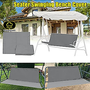 SXRC 2/3 Seat Patio Swing Cover,Chair Bench Replacement Cover for Swing Seat Waterproof Heavy Duty Swing Seat Cover Multi Color