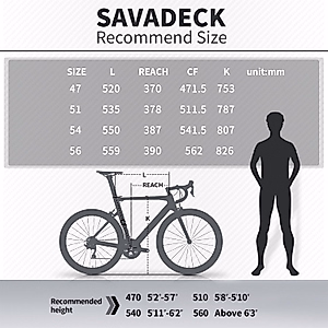 SAVADECK Carbon Road Bike with Shimano SORA R3000 18 Speed Derailleur System,Racing Bicycle with Carbon Fiber Frame Carbon Fork and Double V Brake for Adult.(White 56cm)