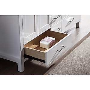 ARIEL Cambridge A061D-VO-WHT 61" Inch Double Oval Sink Solid Wood White Bathroom Vanity with 1.5" Inch Edge Carrara Marble Countertop