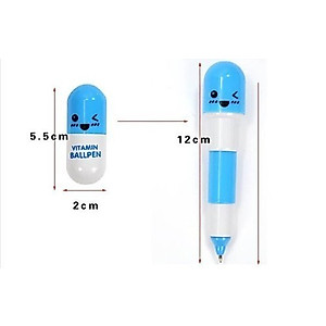 24pcs Vitamin pill Ballpoint Pen, Novelty Retractable Gift Ball pen with Smiling Face Cute Cartoon Emotion