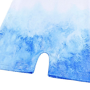 BAOHULU Leotard for Girls Gymnastics Toddler Tank Biketards Shorts Shiny Diamond Purple Kids Dancewear B217_WhiteBlue_130