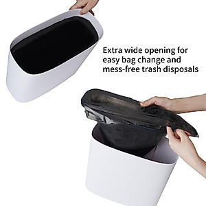 4 Gallon Garbage can,Small Bathroom Trash Can,Smart Trash can, Extra Wide Opening, Automatic Opening and Closing lid, Motion Sensor, Non-Contact Trash can with lid for Kitchen Bathroom Office