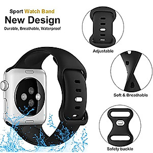 8 Pack Bands Compatible with Apple Watch Band 38mm 40mm 41mm 42mm 44mm 45mm 49mm for Women Men, Breathable Soft Silicone Waterproof Sport Strap for iWatch Bands Series Ultra 9 8 7 6 5 4 3 2 1 SE