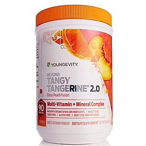 Youngevity Beyond Tangy Tangerine 2.0 Citrus Peach Fusion Multi-Vitamin & Mineral Complex - Made with Natural & Whole Foods | 8,000 ORAC