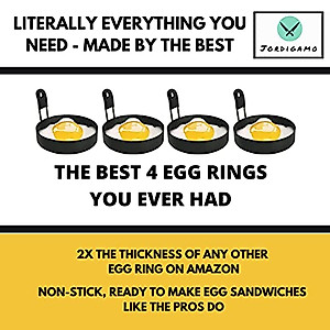 JORDIGAMO Griddle Accessories Kit, Flat Top Grill Accessories Set for Blackstone & Camp Chef, Hibachi/BBQ Tools, Melting Dome, 2 Spatula Set, 4 Egg Rings, Dough Scrubber, Cleaning Kit & More (17 PCS)