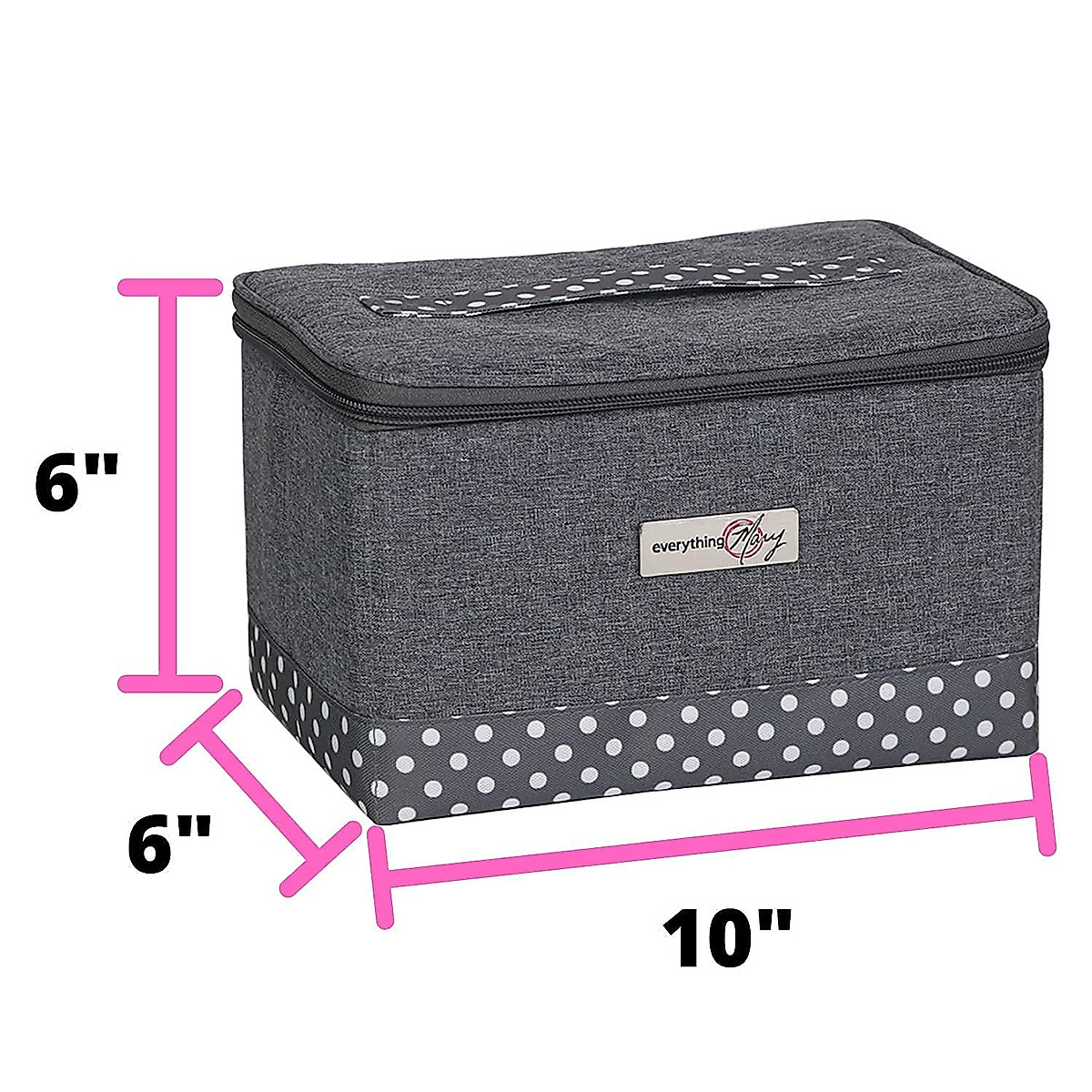 Everything Mary Collaspible Sewing Kit Organizer Box, Heather - Supplies Storage Basket for Supplies and Accessories - Organization for Thread, Needles, Notions & Scissors - Portable Craft Caddy