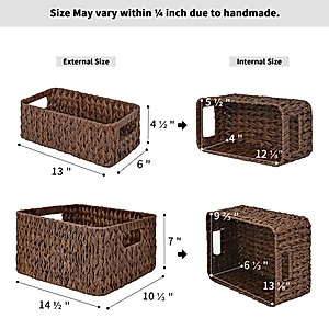 GRANNY SAYS Bundle of 3-Pack Wicker Baskets & 2-Pack Wicker Shelf Baskets
