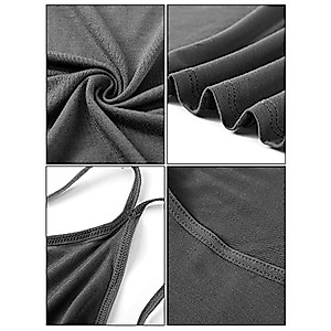 Geyoga 6 Pcs Women Camisoles Y Back Basic Cami Spaghetti Strap Tank Tops Workout Clothes for Girls Stretch Yoga Undershirt (L)