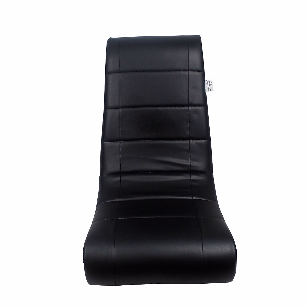 Loungie Leather PU Floor Chair - Black PU/Black PU | Design: Rockme | for Kids, Teens, Adults, Boys Or Girls | 33.4L x 18.5W x 28.4H