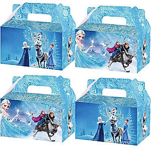 16 PCS Frozen Party Favor Boxes, Frozen Theme Candy Cookies Party Gift Boxes Cardboard Gable Boxes for Kids Fans Birthday Party Supplies Baby Shower Party Decoration