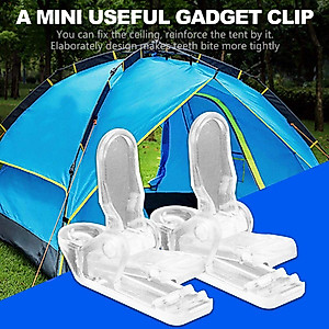 Tihebeyan 20 pcs Tent Tarp Clips,Heavy Duty Windproof Awning Poles Clamp Grip, Plastic Alligator Snaps for Camping, Tarps, Caravan, Transparent