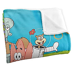 Spongebob Blanket, 50"x60" Spongebob Group Scene Silky Touch Super Soft Throw Blanket