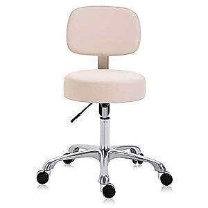 DR.LOMILOMI Extra-Wide Seat Rolling Swivel Clinic Medical Salon Stool Chair with Memory Foam 502