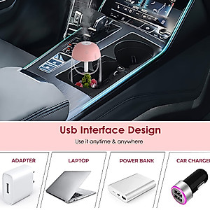 GENNISSY Cute Mini Landscape Air Humidifier Essential Oil Diffuser with 7 Colors LED Night Light, 6oz Water Tank Waterless Auto Shut-off for Bedroom, Home, Office, Baby