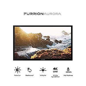 Furrion Aurora - Partial Sun Series 43-Inch Weatherproof 4K Ultra-High Definition LED Outdoor Television with Auto-Brightness Control for Outdoor Entertainment - FDUP43CBR