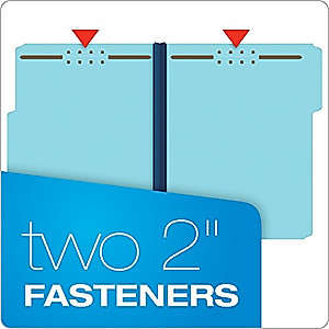 Pendaflex Pressboard Fastener Folders, Letter Size, Light Blue, 1" Expansion, 1/3 Cut, 25/BX (615F21-3BLU)